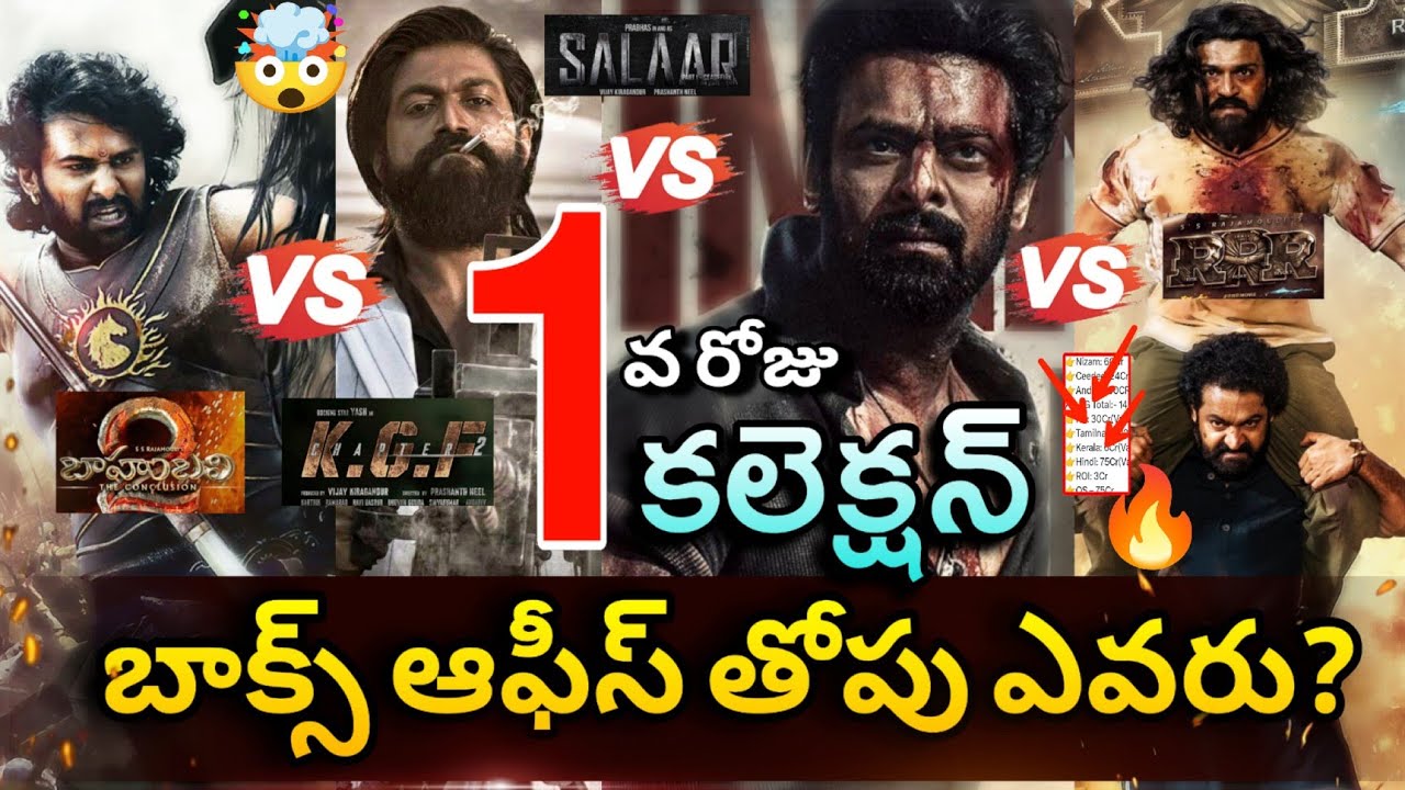 Prabhas Salaar 1st Day Collection Vs KGF 2, RRR, Bahubali 2 Collections ...