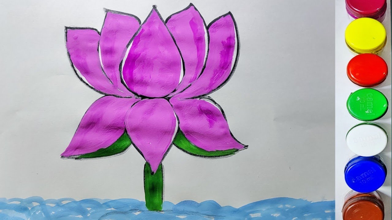 How To Make A Lotus Drawing Easy Step by step | How To Draw A Lotus ...
