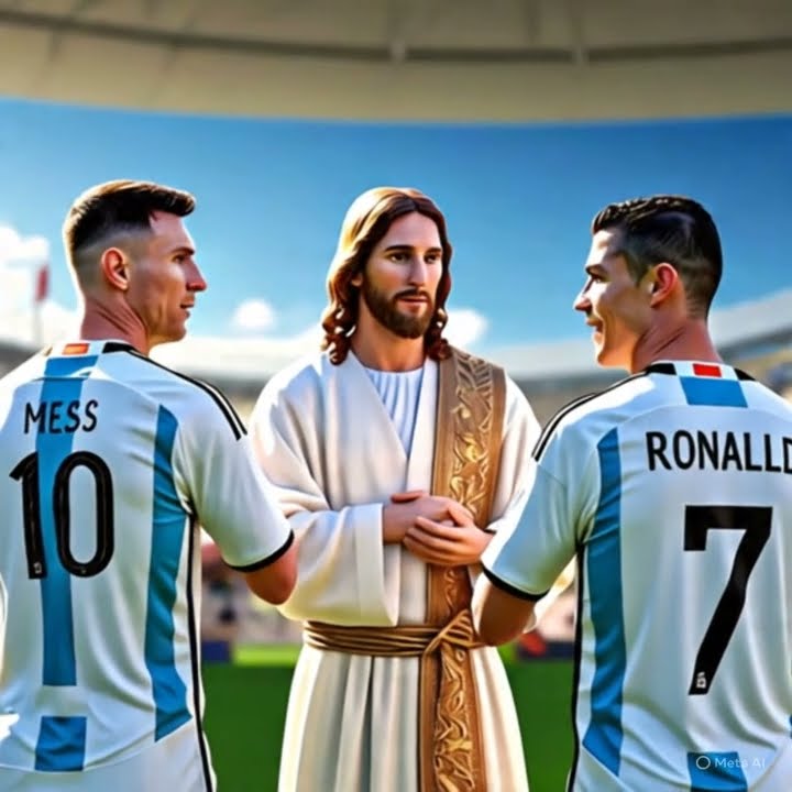 Jesús con Cristiano Ronaldo y Messi - YouTube