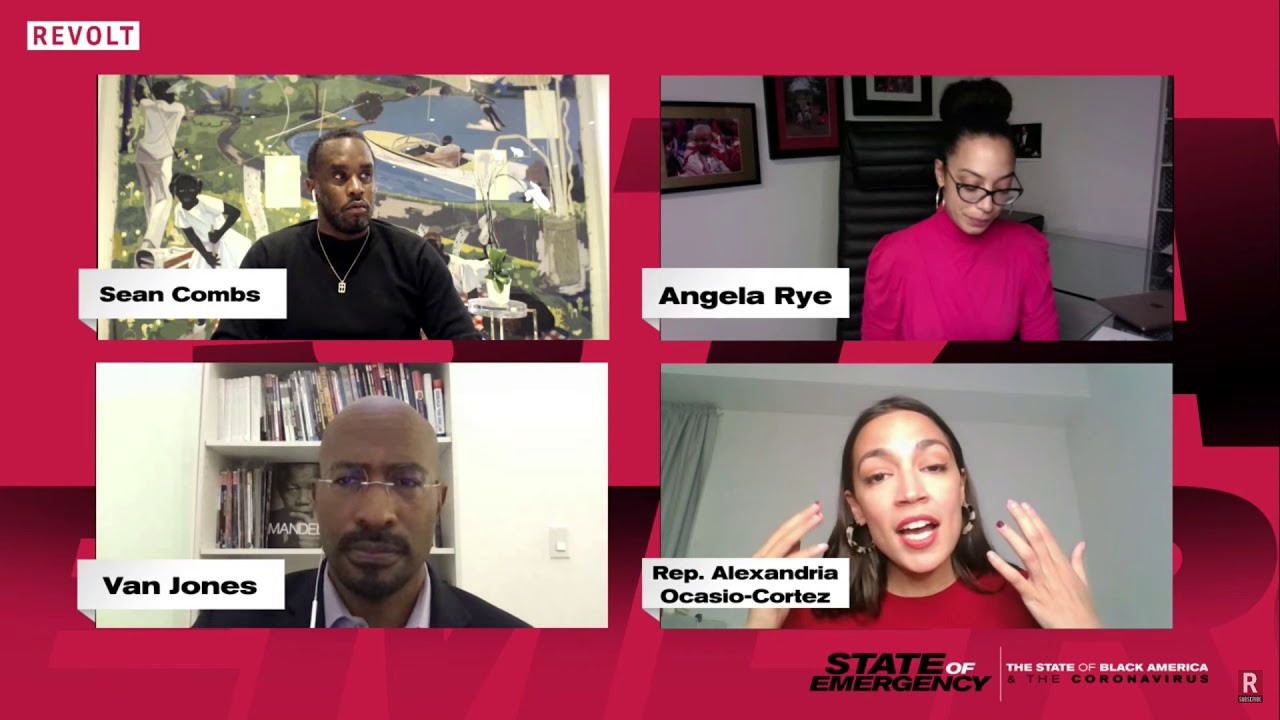 AOC Joins Diddy on Black America & Coronavirus Revolt TV - YouTube
