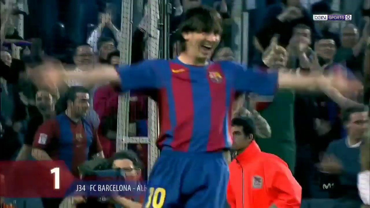 Magician Messi first ever goal for Barca - YouTube