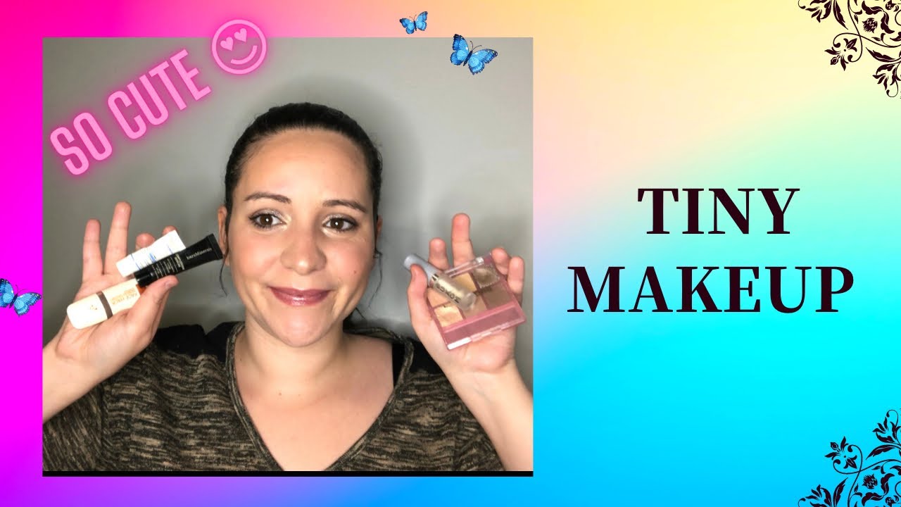 FULL FACE using TINY MAKEUP Challenge | WORLDS SMALLEST PRODUCTS ...