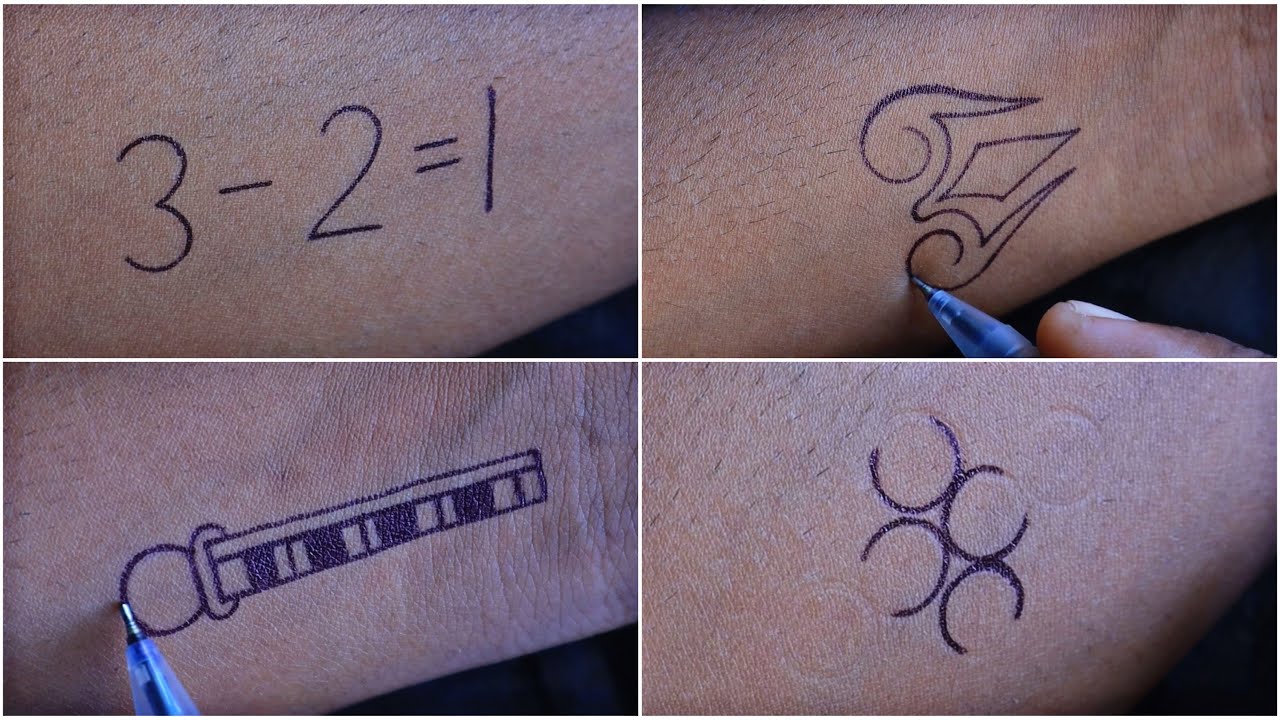 guitar with Leave || trick tattoo || 3-2=1 convert in tattoo || best ...