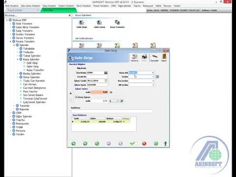 AKINSOFT Wolvox ERP - Kasa Gelir / Gider Giriş İşlemleri (Finans Yönetimi)