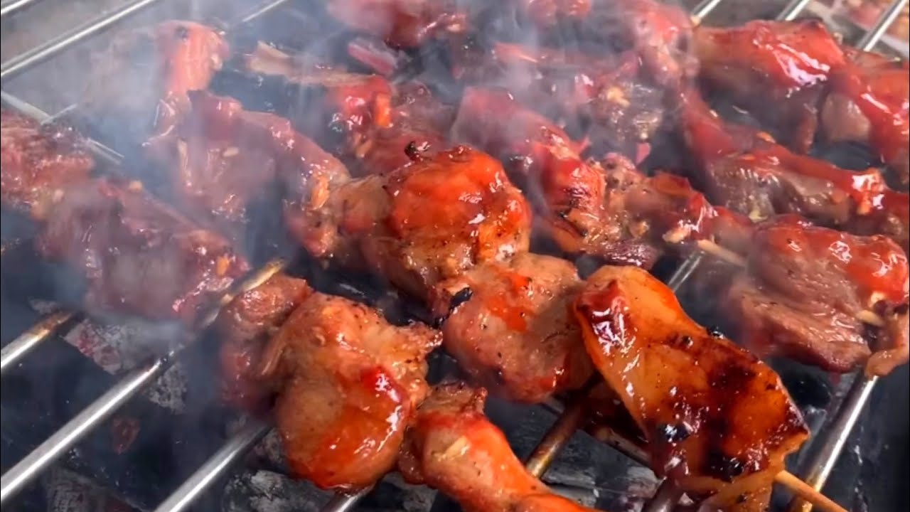 PINOY PORK BARBECUE | Super Yummy Charcoal Grilled Pork Barbecue | Boy ...
