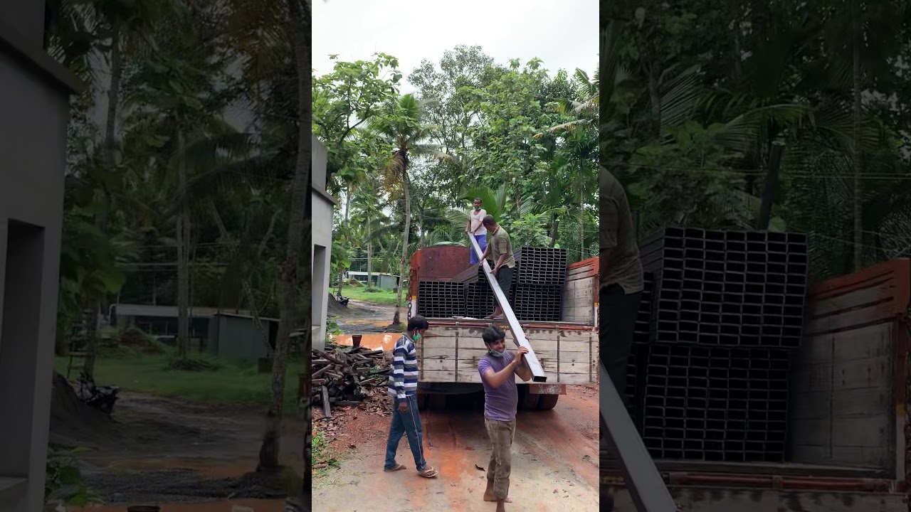 Unloading steel pipe in a very economical way - YouTube