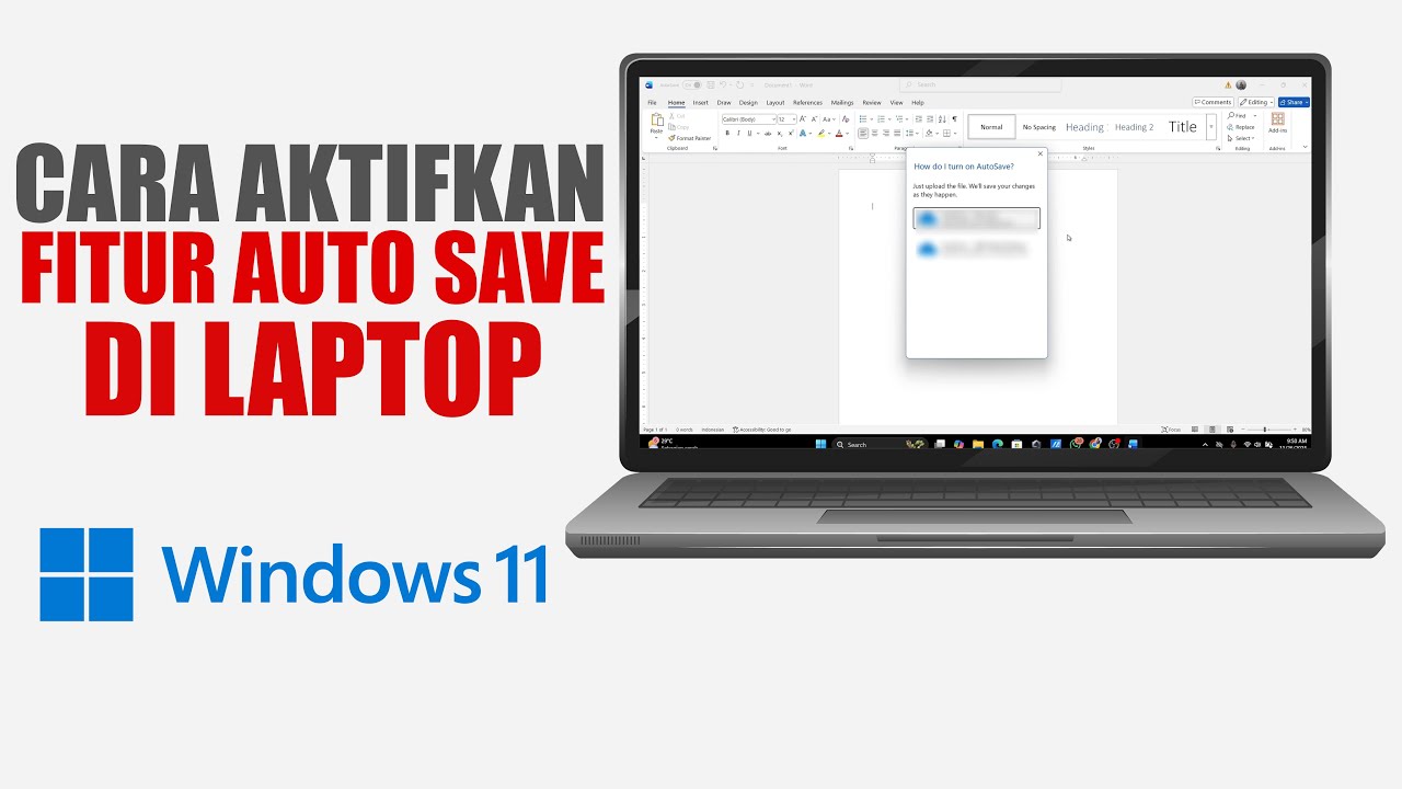 Cara Mengaktifkan Fitur Auto Save Pada Microsoft Word Laptop - YouTube