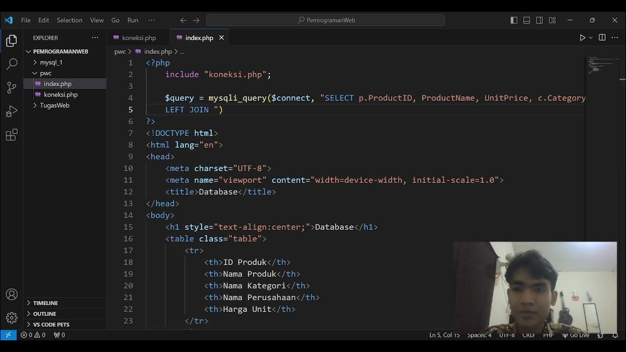 Pemrograman Web: Aplikasi PHP + Akses DB - YouTube