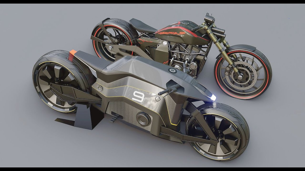 #blender motorcycles - sketch and 3D models timelapse - - YouTube