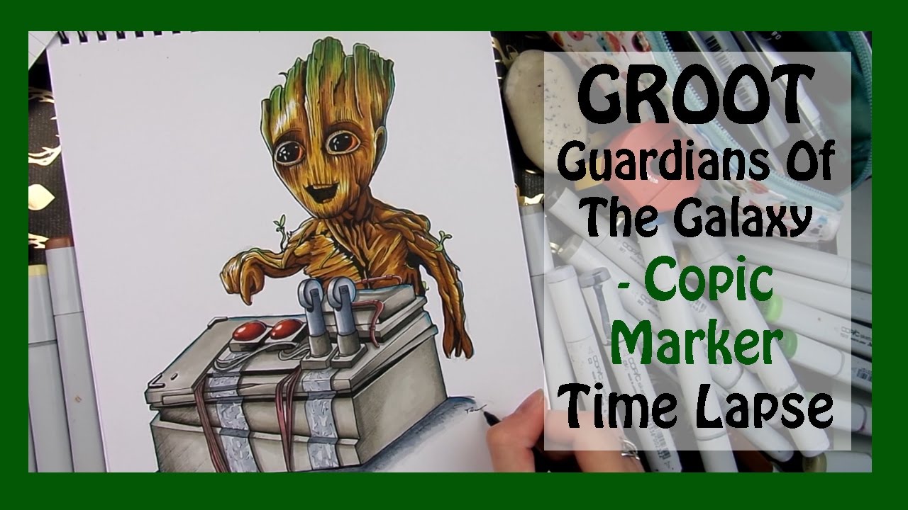 I AM GROOT - GOTG 2 Speed Drawing | Copics - YouTube