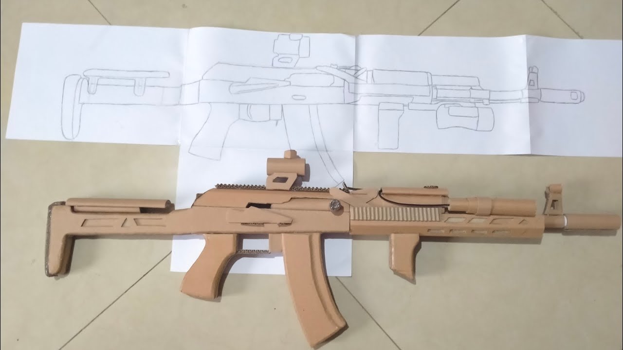 cardboard AK-74 (custom) - YouTube