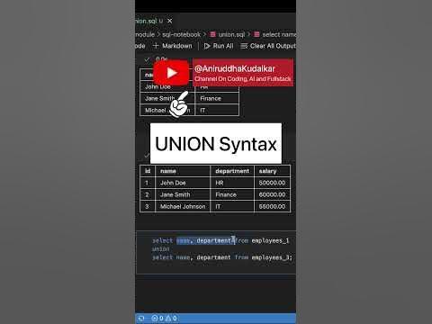 SQL Unions #shorts #sql #javascript - YouTube