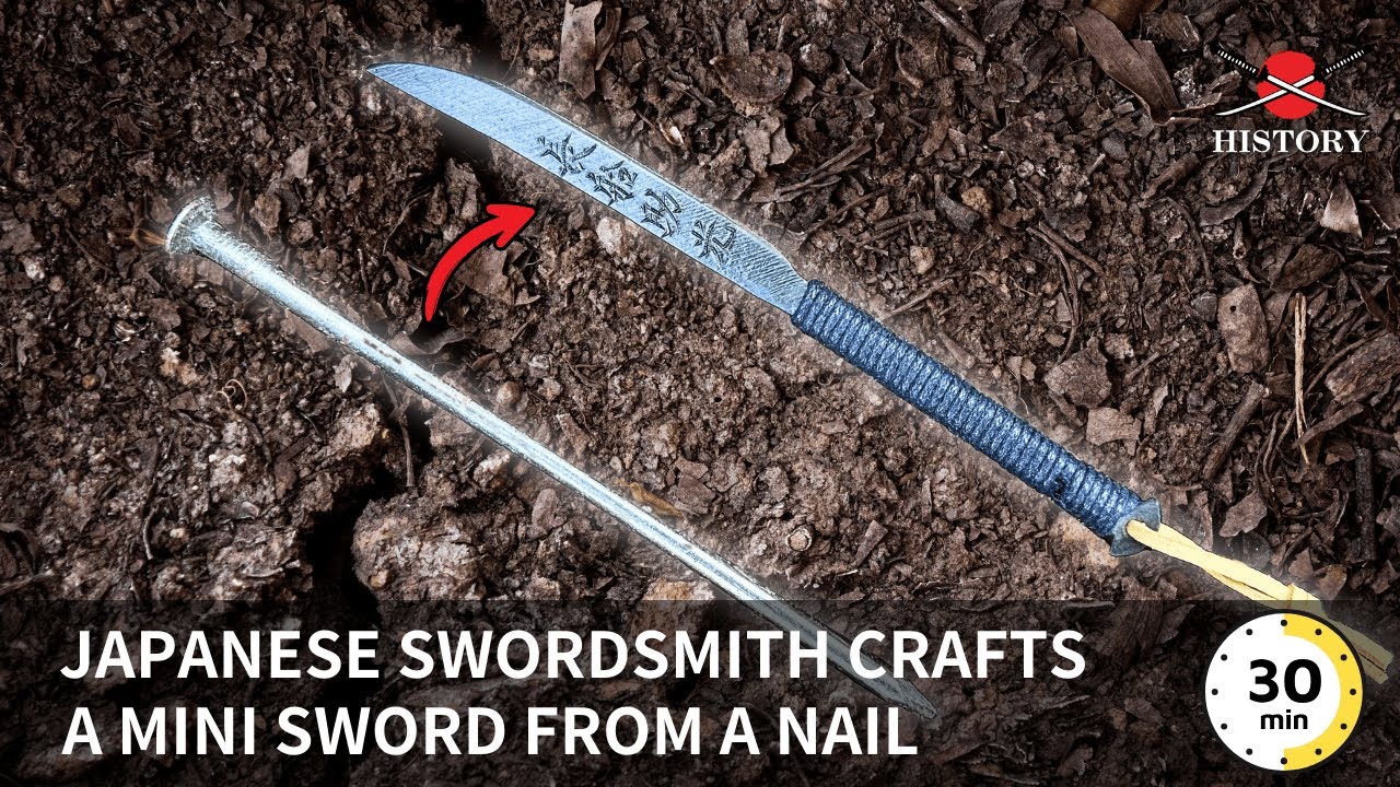 A Japanese swordsmith crafts a mini sword from a nail in just 30 ...