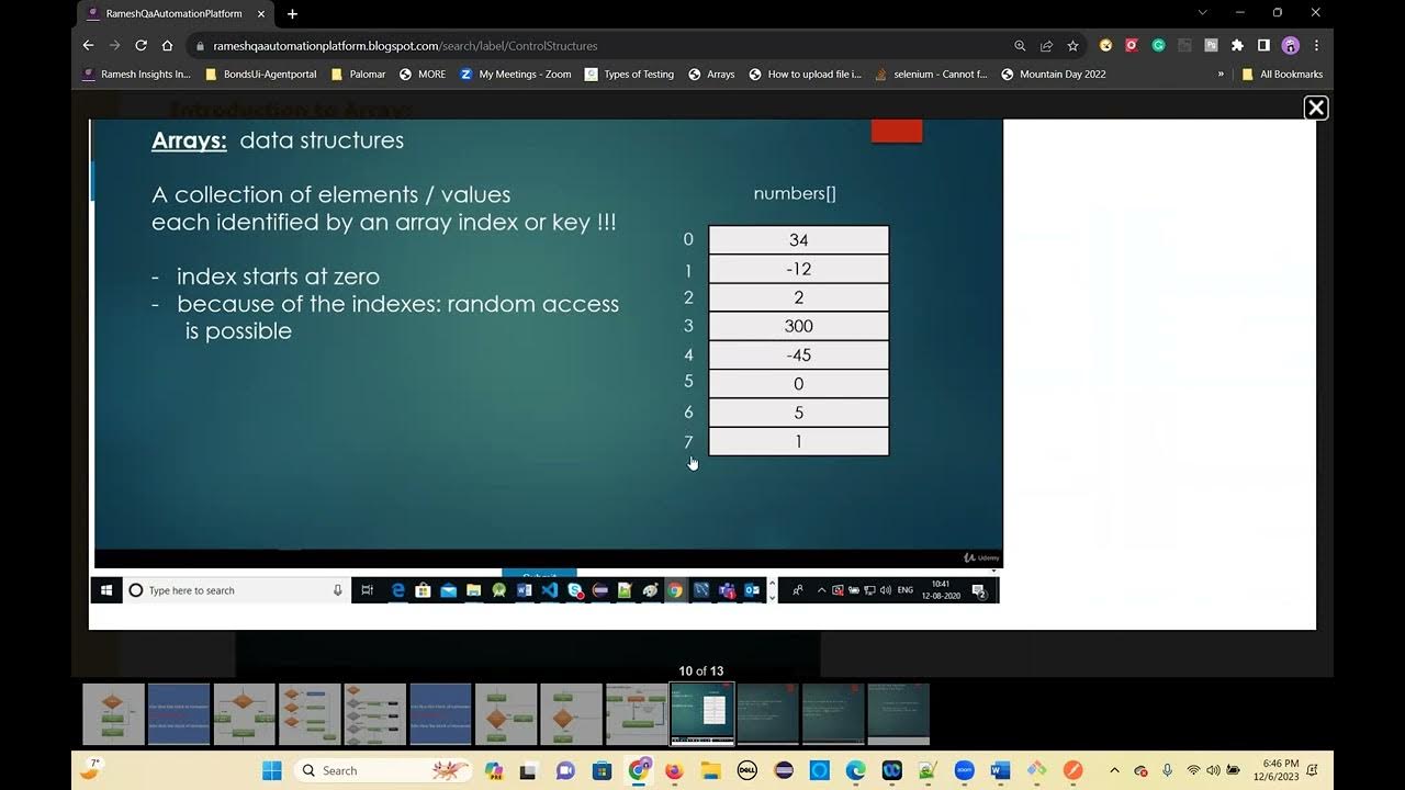 CoreJava Arrays Demo Part1 Dec 06 2023 - YouTube