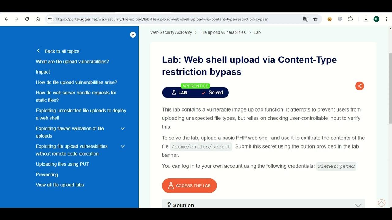 Web Shell Upload Via Content Type Restriction Bypass Youtube