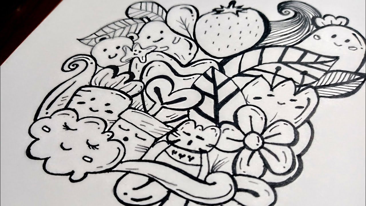 Doodle Art for Beginners | Easy Drawing Ideas | Relaxing Art Session ...