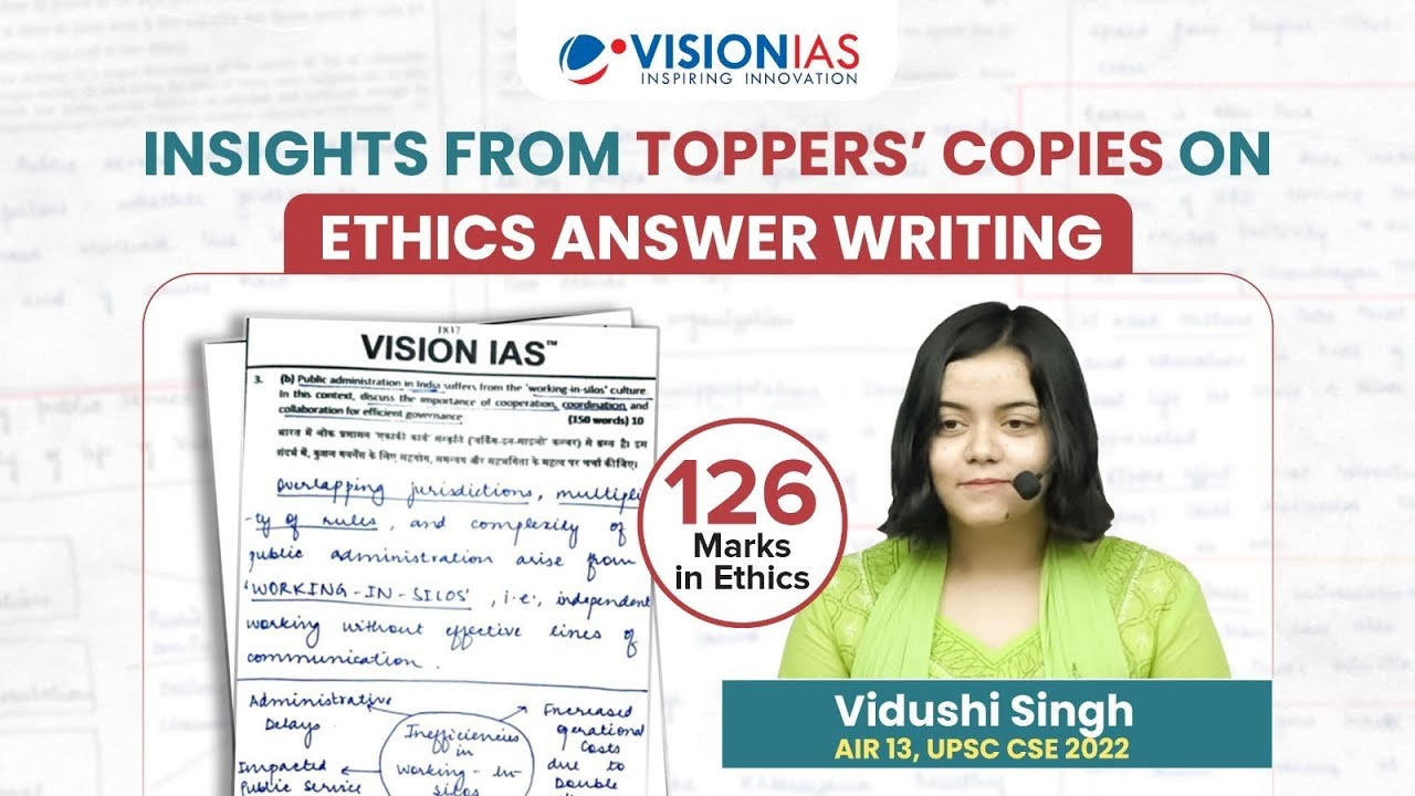 Ethics Toppers Copies Insights | Vidushi Singh, AIR-13, 2022 | UPSC ...