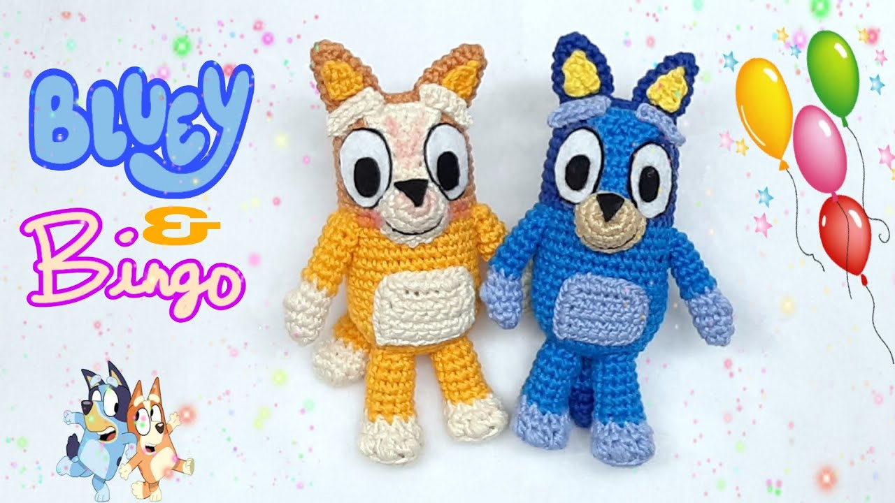 💙💛 BLUEY Y BINGO AMIGURUMI / TUTORIAL PASO A PASO ( SEGUNDA PARTE ) 💛💙 ...