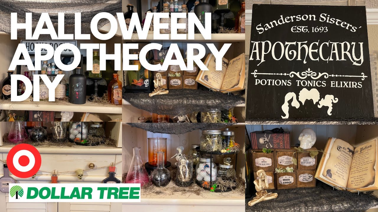 SPOOKY Apothecary Cabinet Halloween 2021 DIY (Dollar Tree) Hacks - YouTube