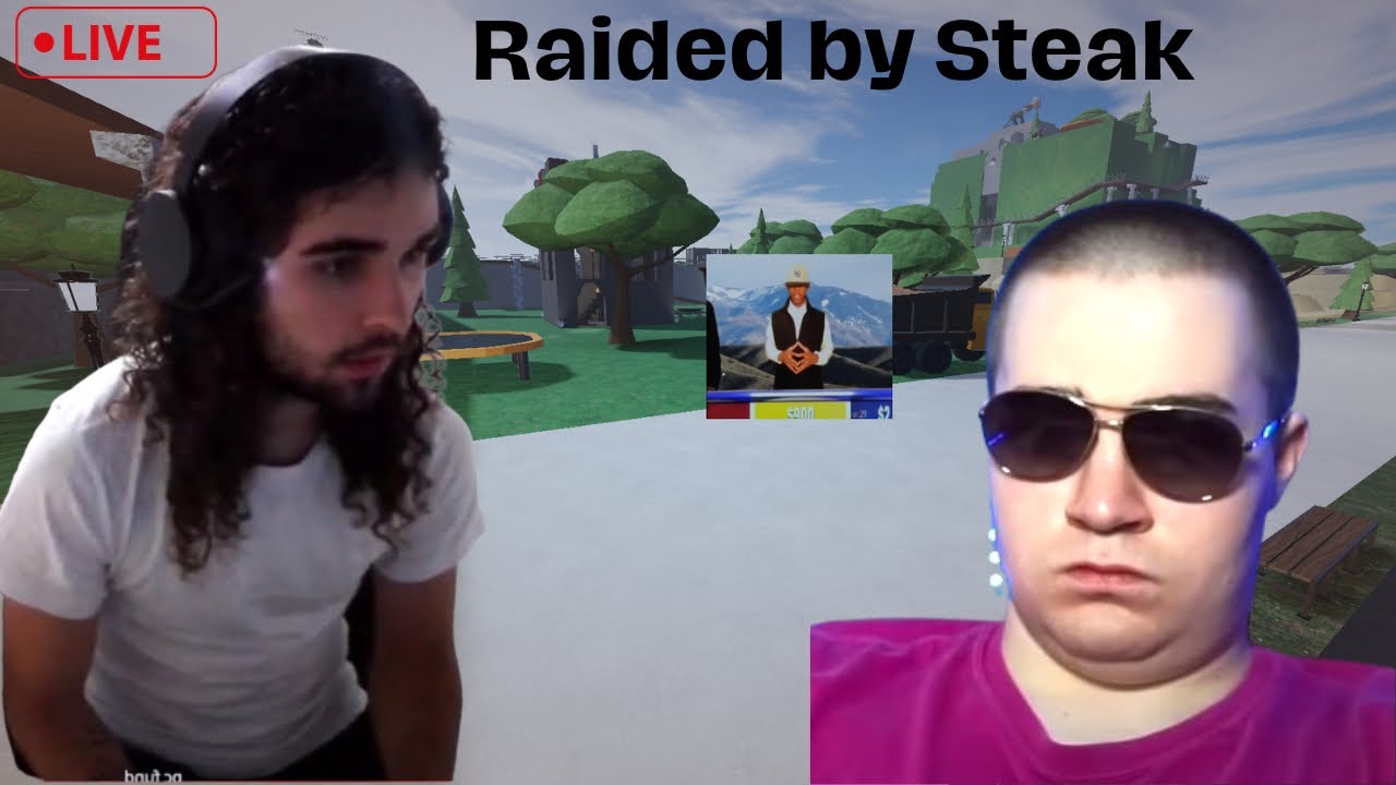 Roblox stream with friends/gets raided by steak! - YouTube