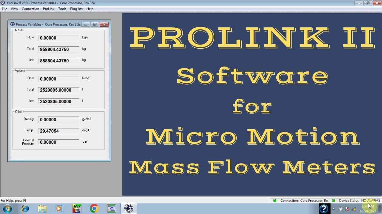 Prolink II Software | Micro Motion Software | Mass Flow Meter | Core ...