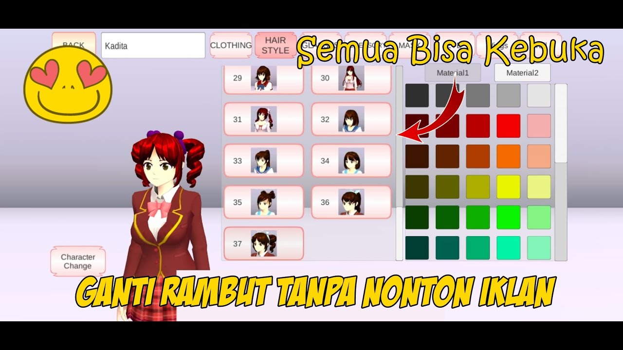 CARA MENGGANTI RAMBUT DI GAME SAKURA SCHOOL SIMULATOR TANPA NONTON ...