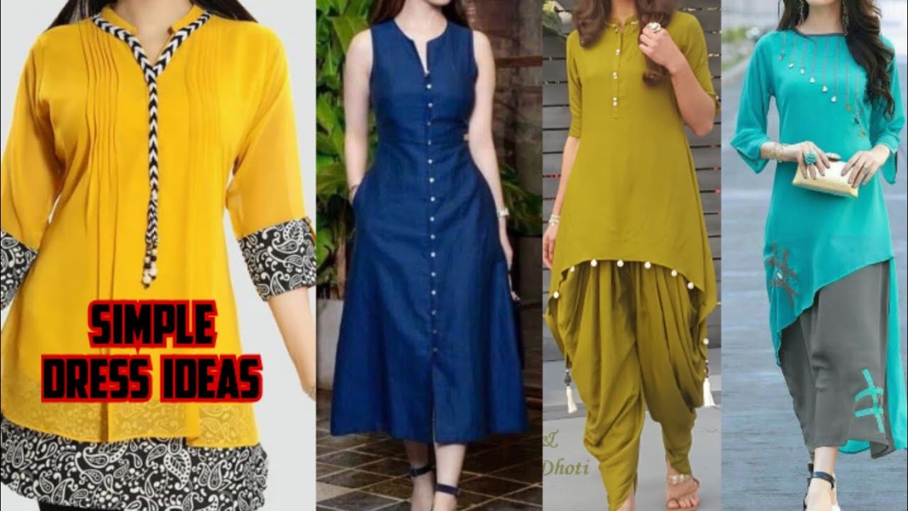 New ideas for dresses//Simple casual dress ideas//Best plain dress ...