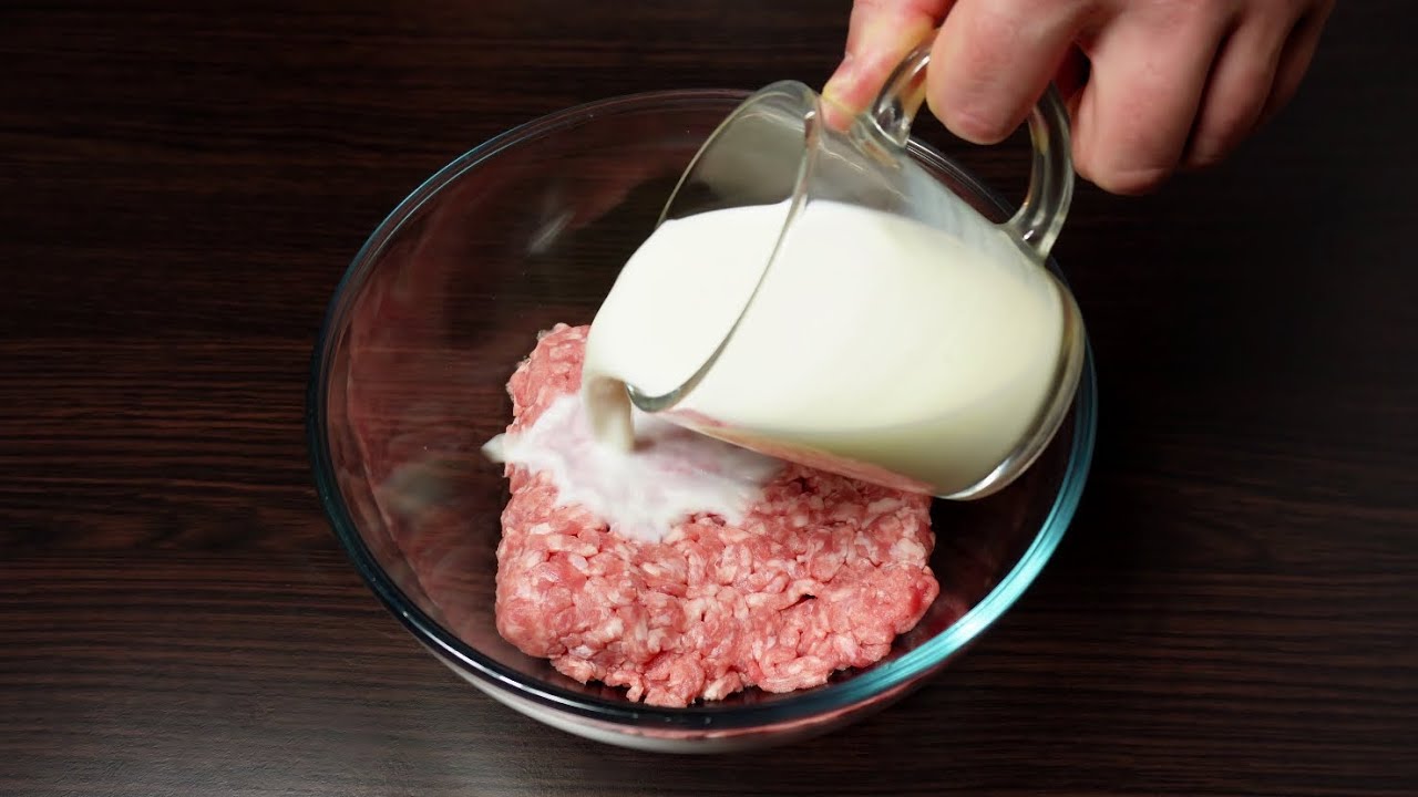 Meat pancakes | Just add milk to minced meat for amazing results - YouTube