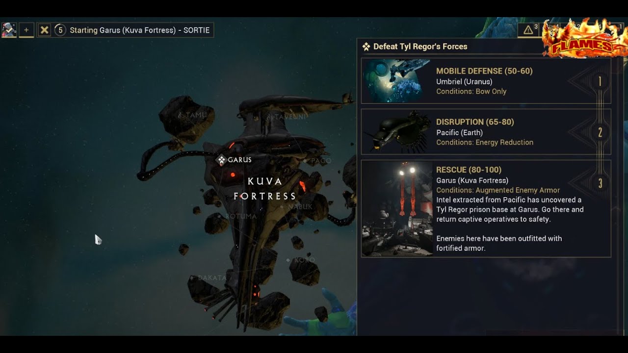 Warframe Garus (Kuva Fortress) Mission Rescue level 80-100 - YouTube