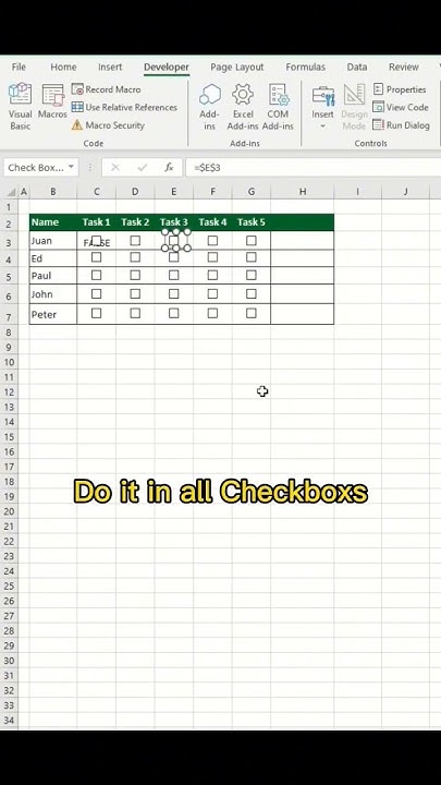CHECK BOX in Excel. #excel #microsoftexcel - YouTube