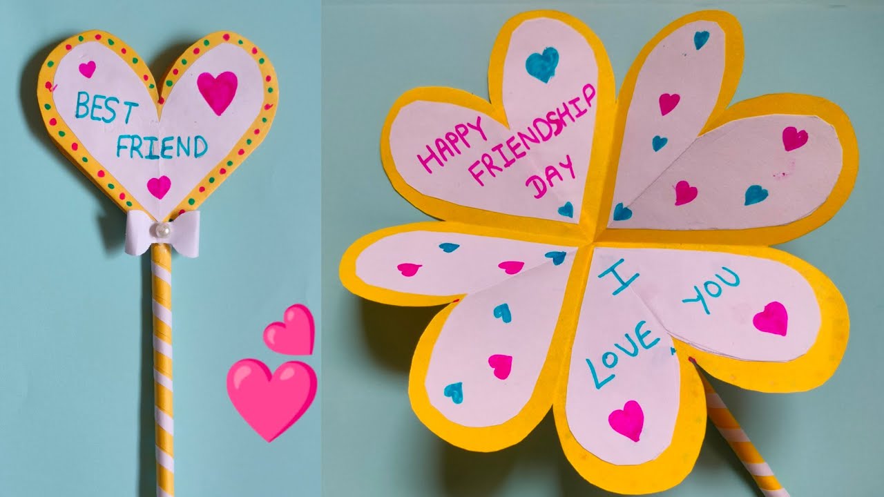 Beautiful Heart Shape Friendship Day Gift Card | Handmade Gift Card For ...