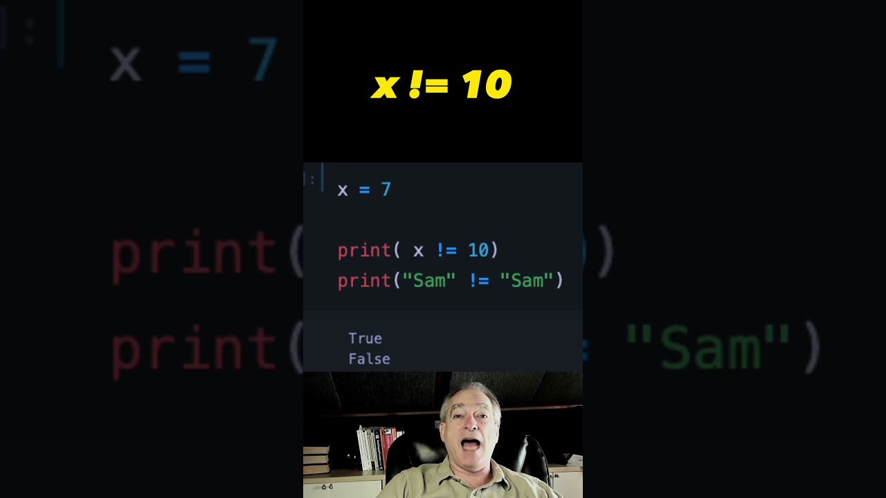 Not Equal Operator In Python shorts YouTube Not Equal Operator In Python shorts YouTube