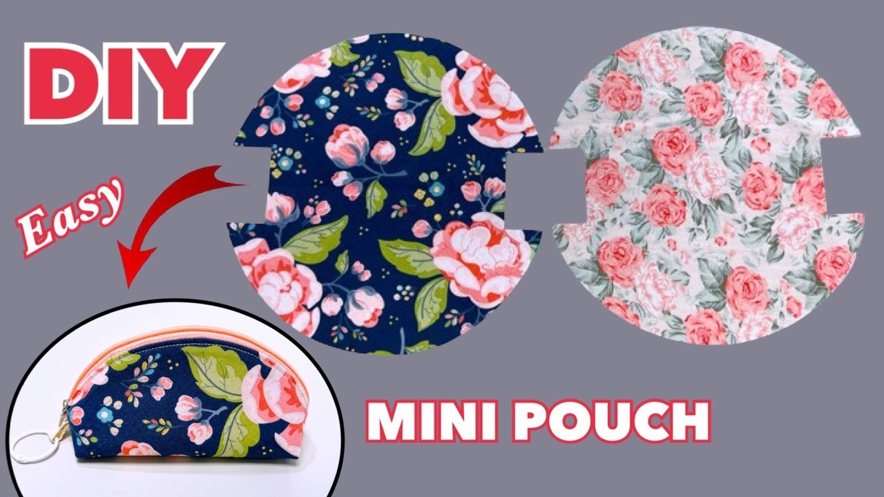 EASY DIY MINI POUCH WITH ZIPPER SEWING TUTORIAL | COIN PURSE MAKING ...