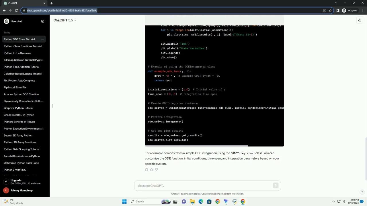Design heuristics for writing Python classes that interact with scipy integrate odeint - YouTube