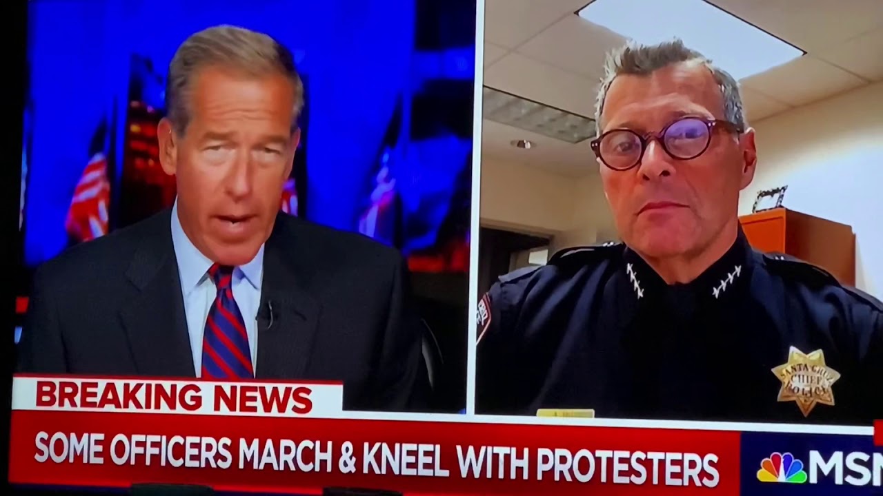 Chief Andrew Mills Took A Knee With Protesters - YouTube