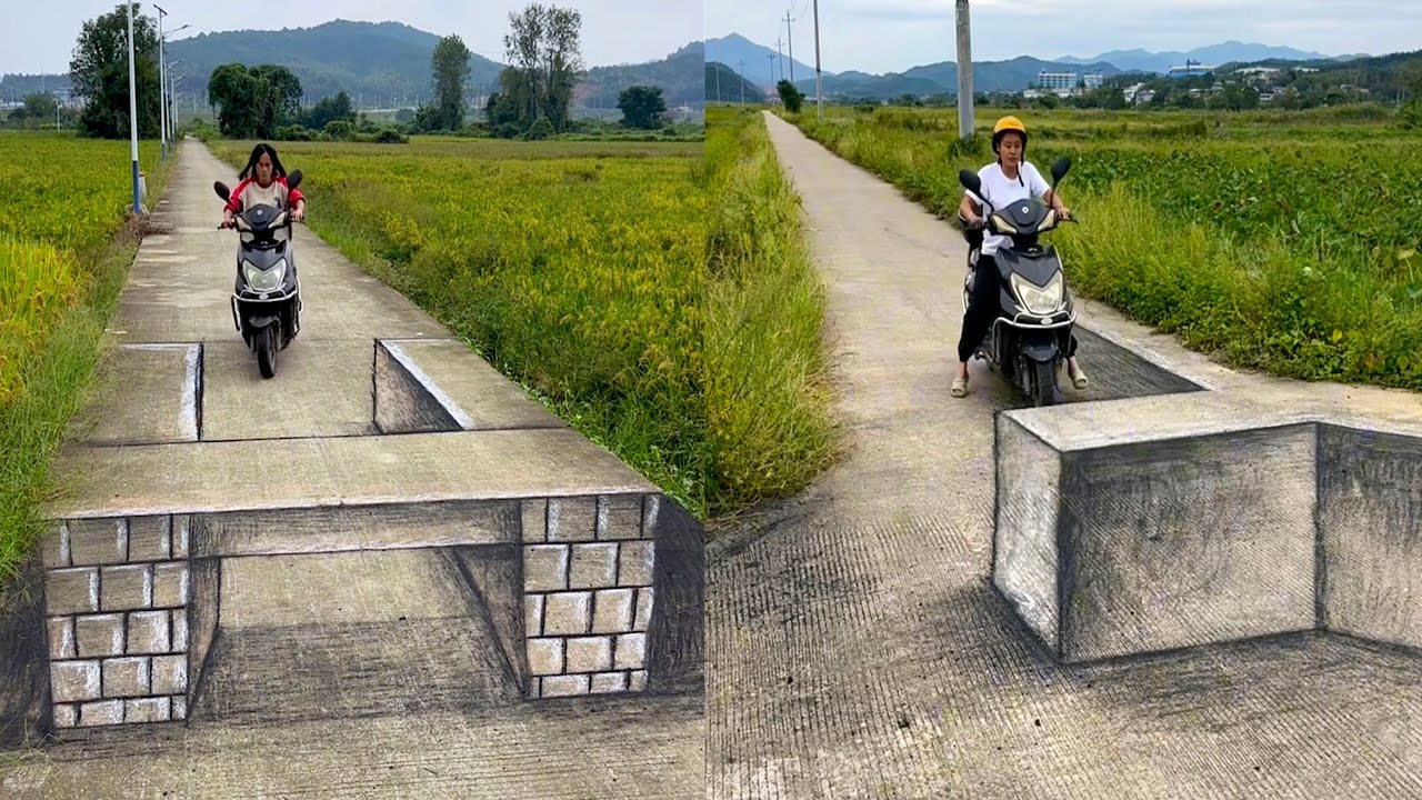 3D Art Work Drawing On The Road For Fun ,How to Draw 3D Art - YouTube