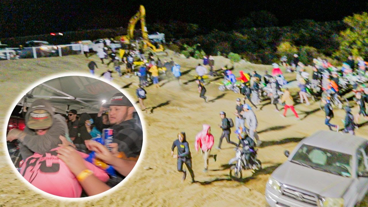 Massive Fight Breaks Out At Dirt Bike Race! - YouTube