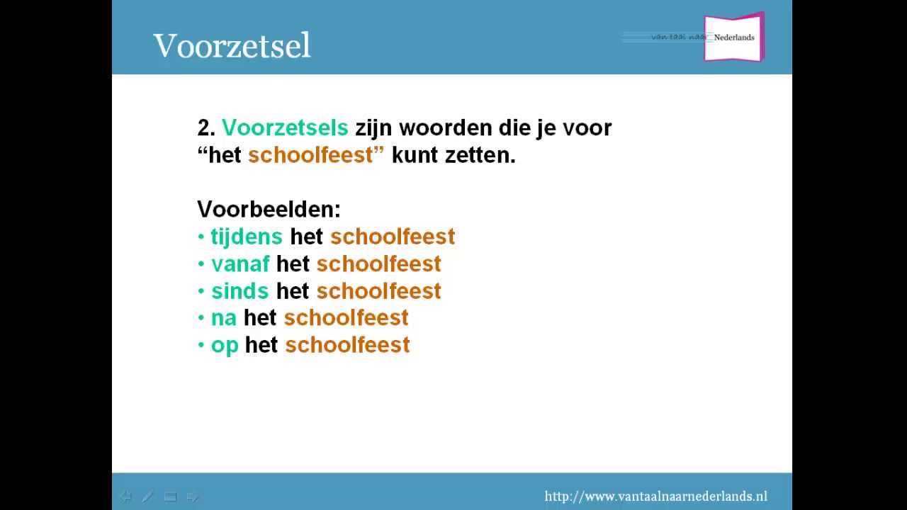 Woordsoorten: uitleg van het voorzetsel - YouTube