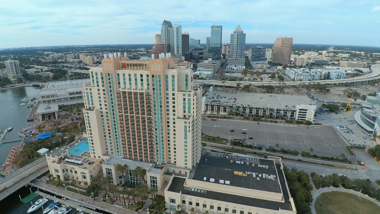 Aerial of Marriott Waterside - Tampa, FL - YouTube