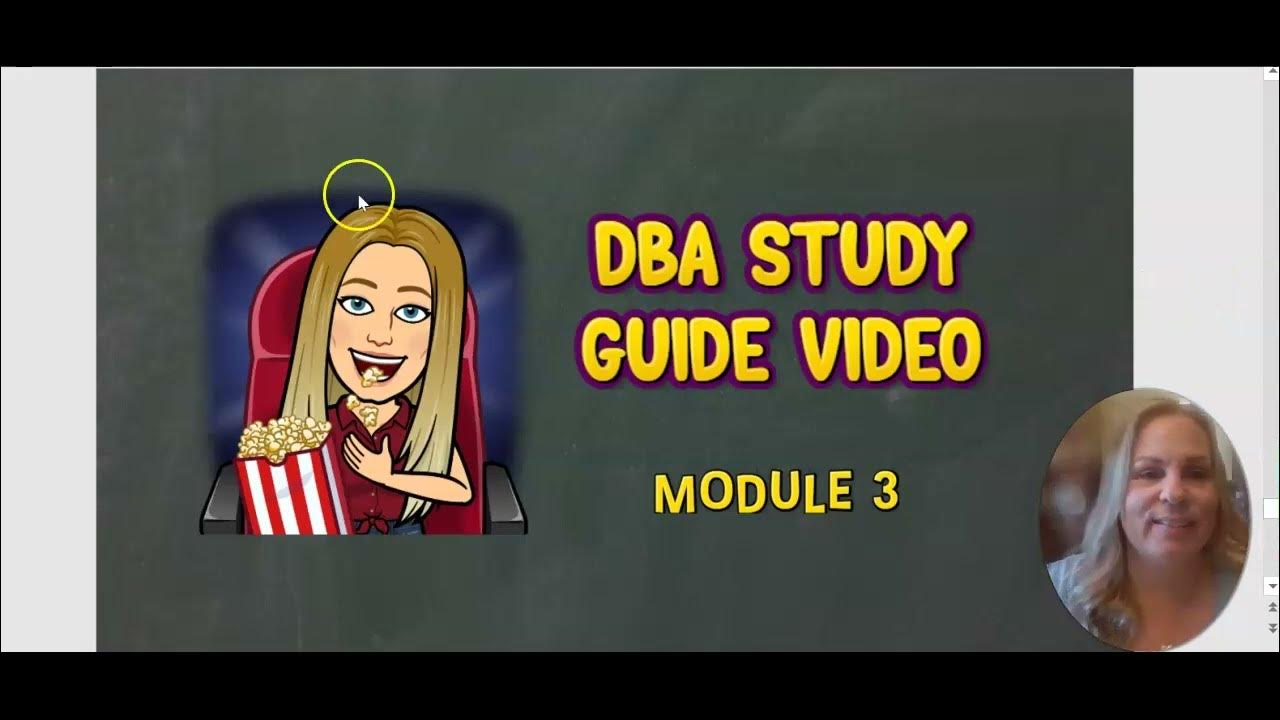 Mod 3 DBA Study Guide Video - YouTube