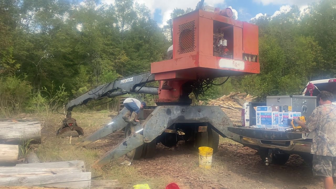 Prentice 180 Log loader Service! - YouTube