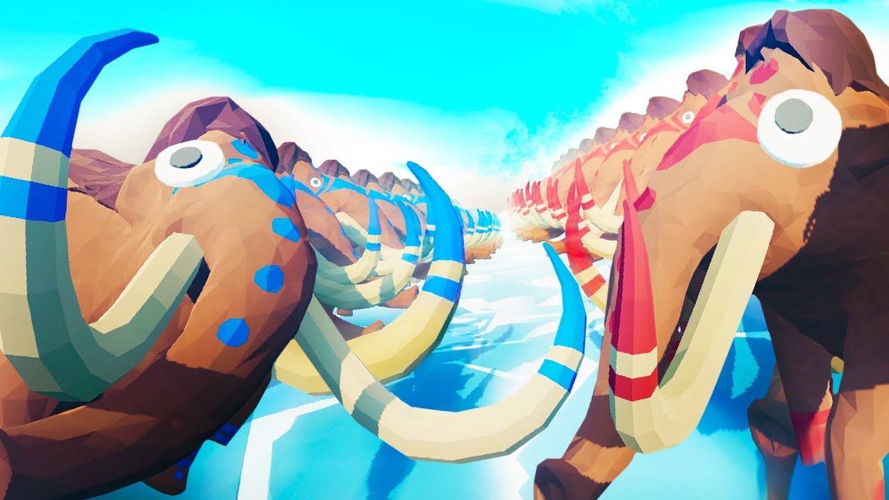 THE BIGGEST MAMMOTH VS MAMMOTH BATTLE EVER in TABS!!?! (Totally ...