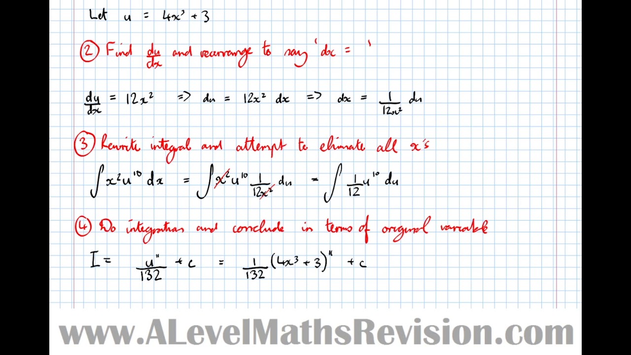 Integration By Substitution An Introduction [year 2 Maths Pure