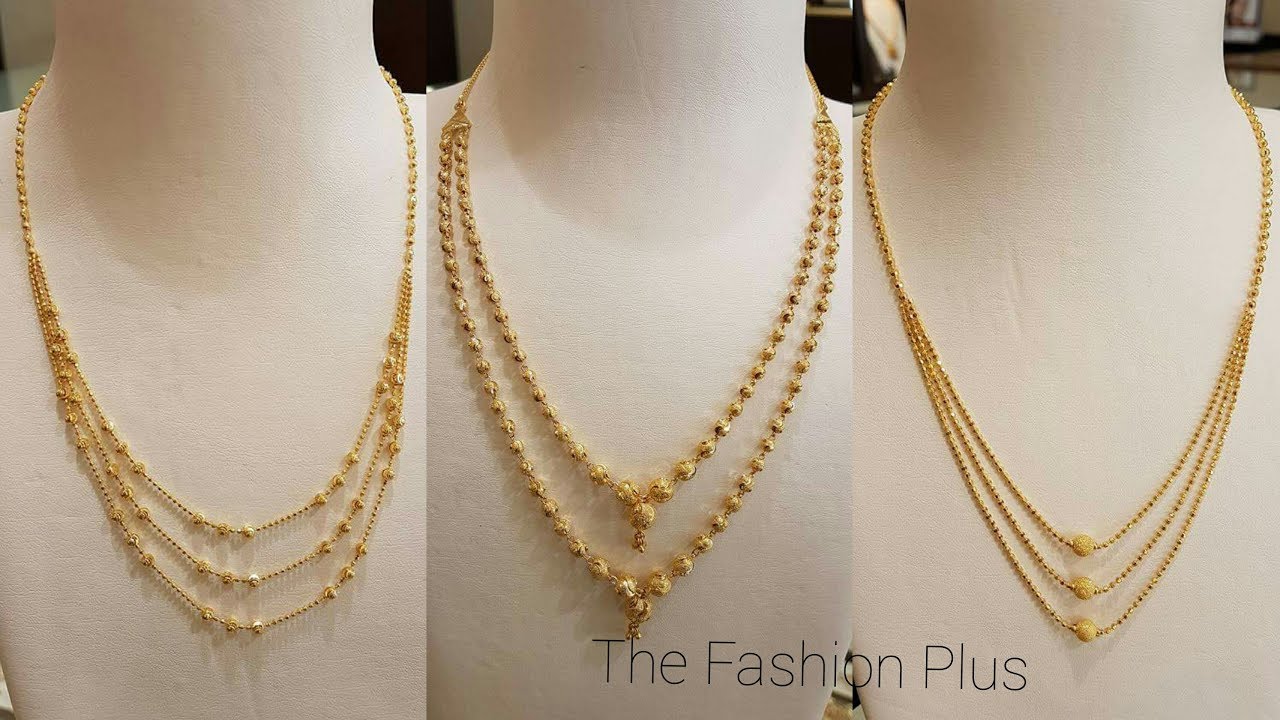 Gold Chain Bead Mala Designs Gold Bead Mala Necklace Designs 2018