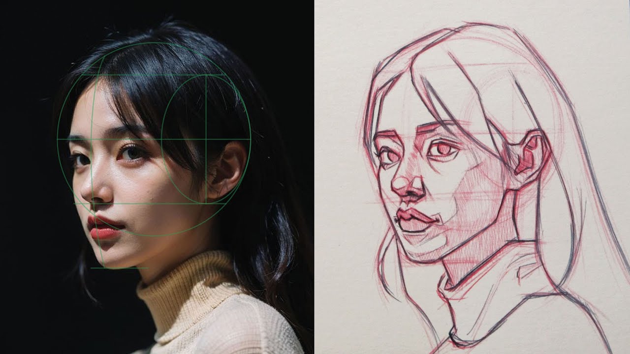 A simple process for drawing the head | Loomis Method - YouTube