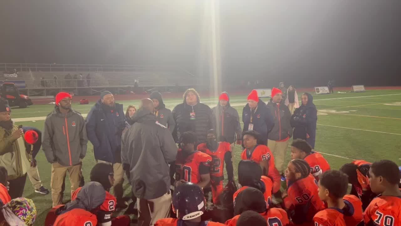 Bennett coach Steve McDuffie speaks to the team on once again going to ...