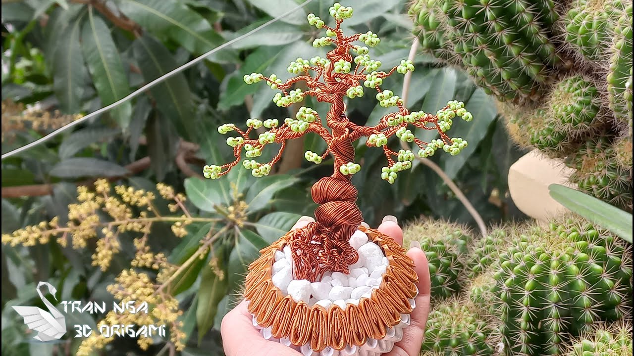 DIY mini wire bonsai tree , copper wire tree tutorial | Tutorial de bonsái con alambre de cobre ...