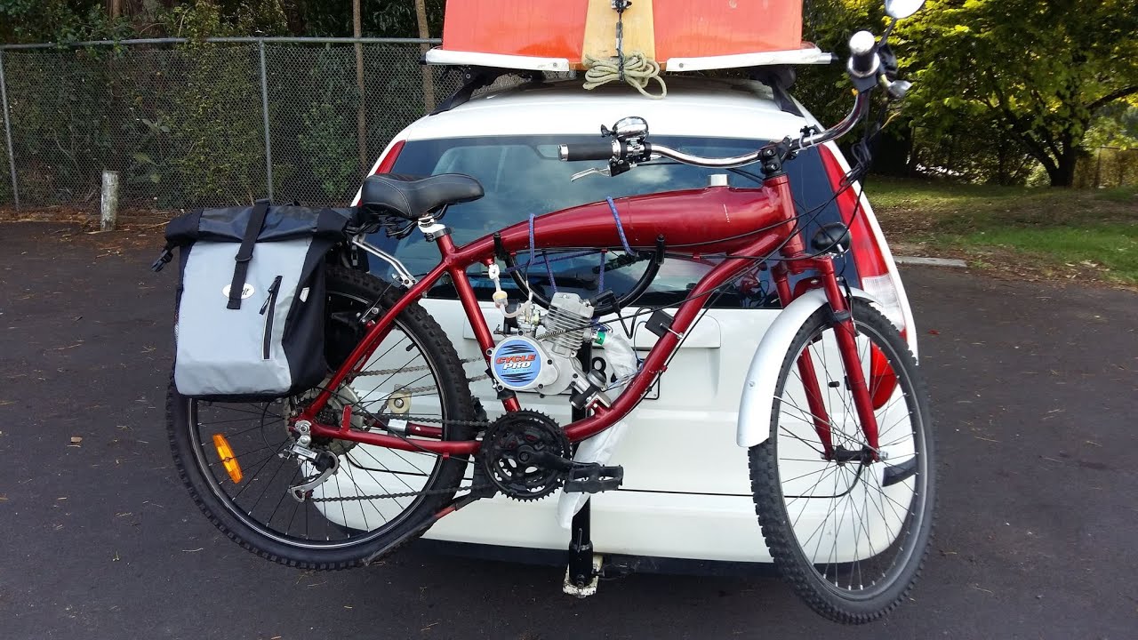 Customized 49cc 2 stroke engined beach cruiser style bicycle ...