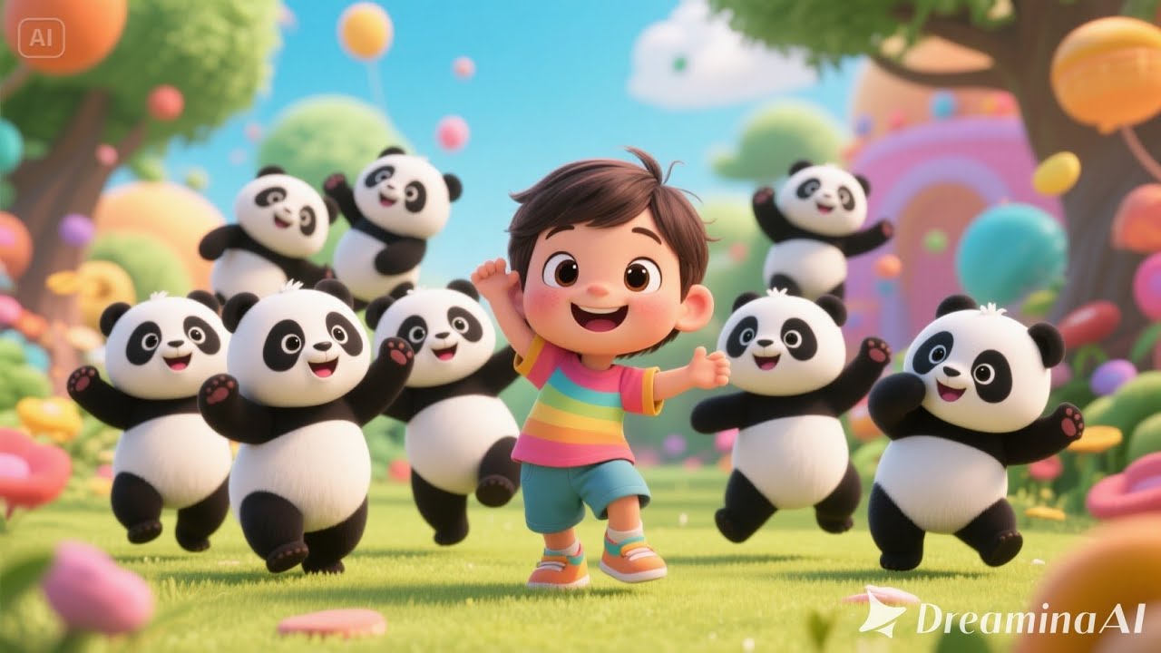 Ten Little Pandas Dancing | Fun Panda Song for Kids | Silly Dance Rhyme ...