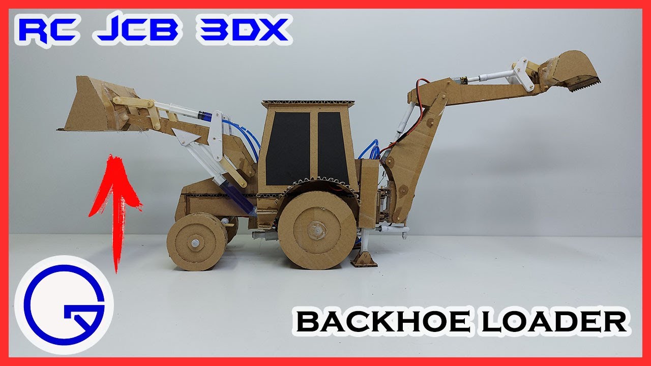 How to make RC JCB 3DX Backhoe Loader from Cardboard - (1/2) - YouTube